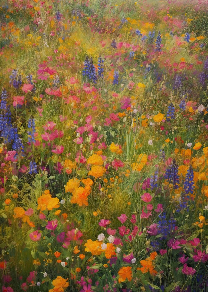 'Wildflower Field' Poster, picture, metal print, paint by Morphic ...
