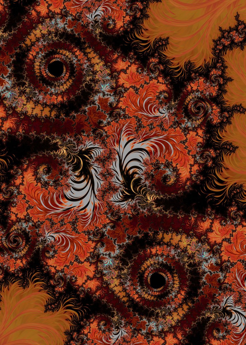 'Funky Bold Orange Fractal' Poster by Kaleiope Studio | Displate