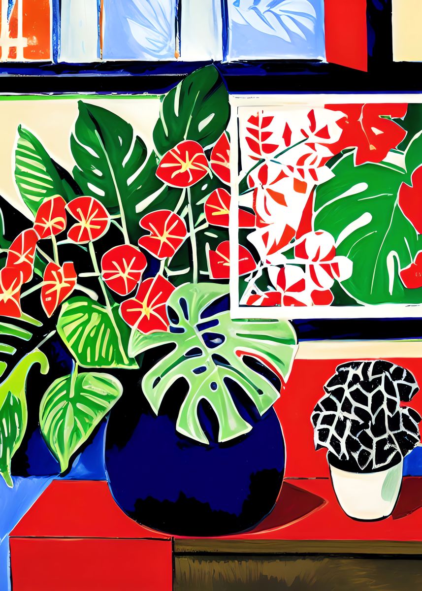 'Contemporary Monstera Art' Poster, picture, metal print, paint by ...