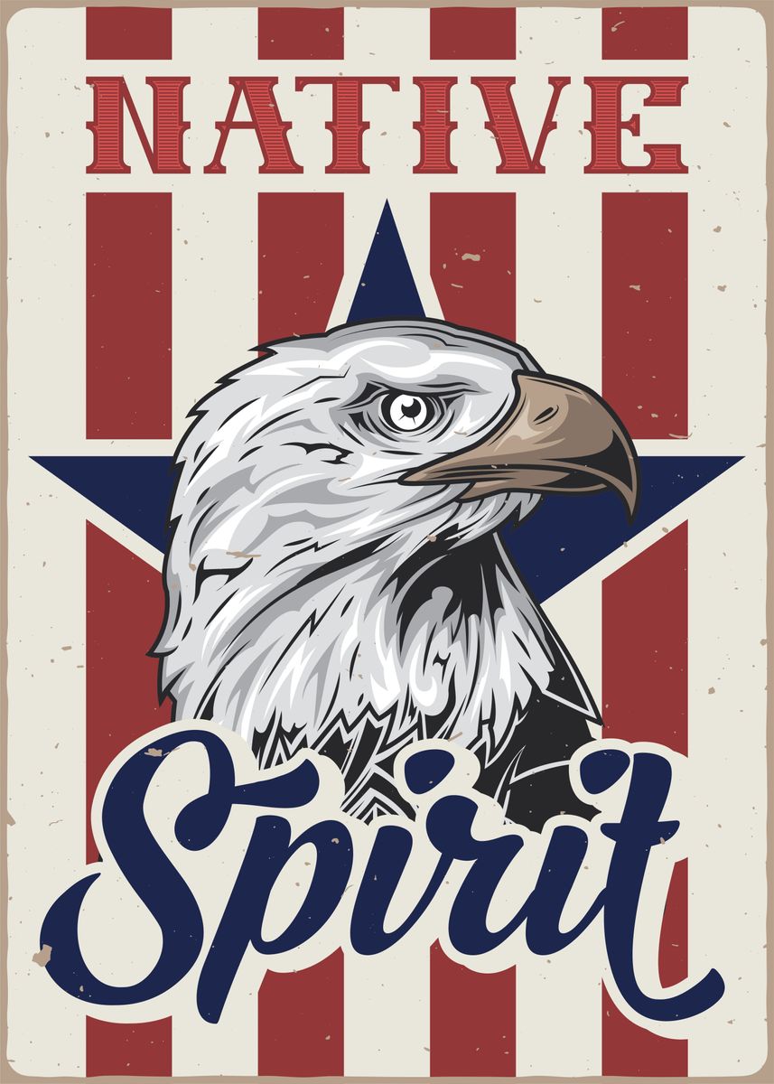 'Native Spirit' Poster, picture, metal print, paint by Naso | Displate