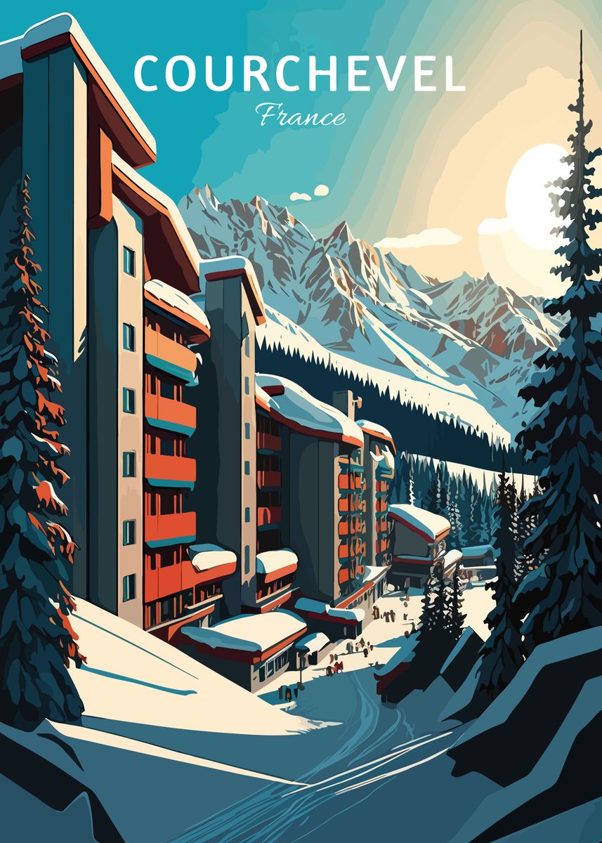 'Travel to courchevel' Poster, picture, metal print, paint by Leonardo ...