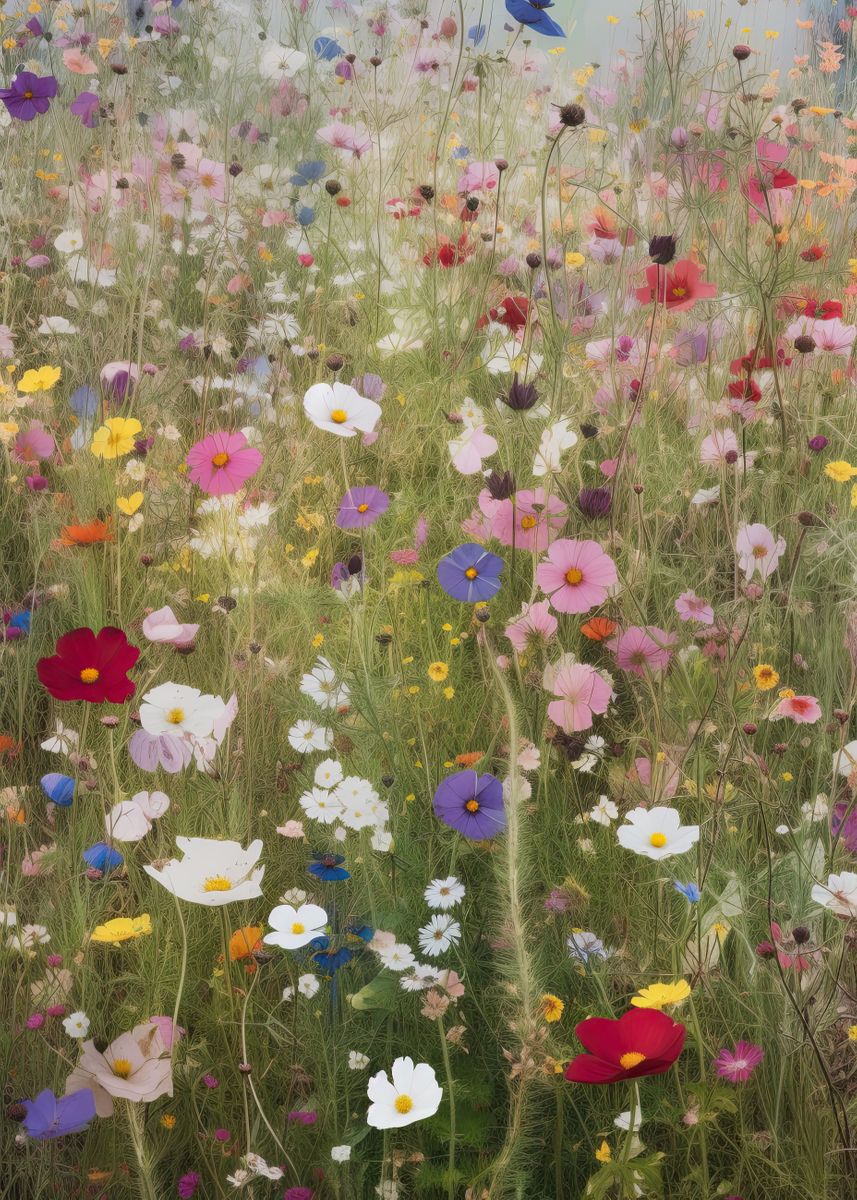 'Wildflower Field' Poster by Morphic Prints | Displate
