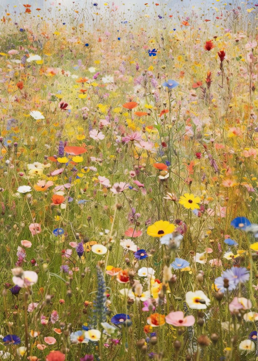 'Wildflower Field' Poster by Morphic Prints | Displate