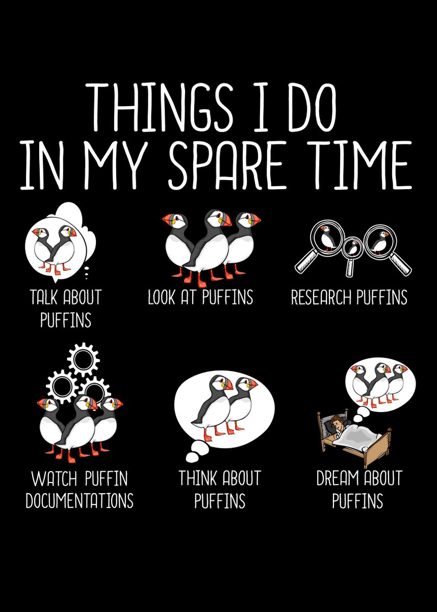 'Funny Atlantic Puffin Bird' Poster, picture, metal print, paint by ...