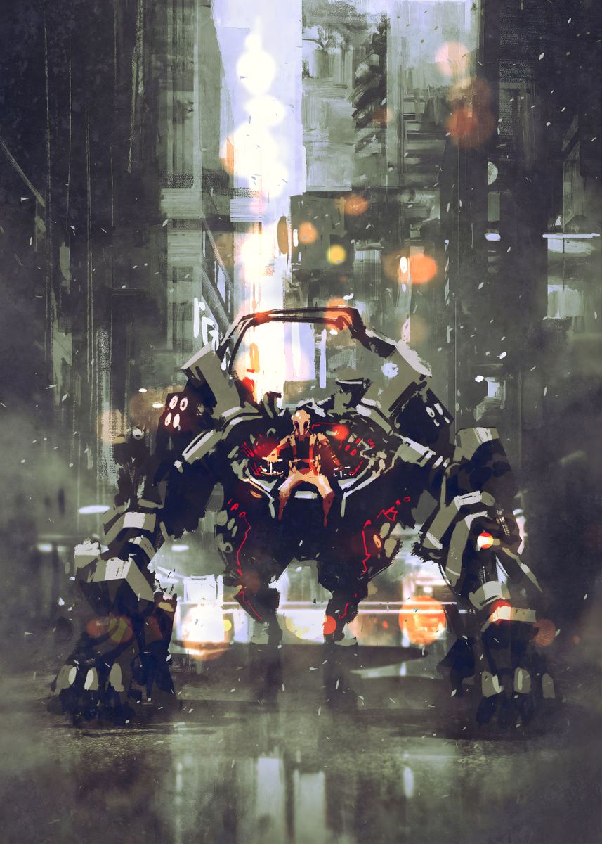 'Futuristic robot' Poster, picture, metal print, paint by dwopp | Displate