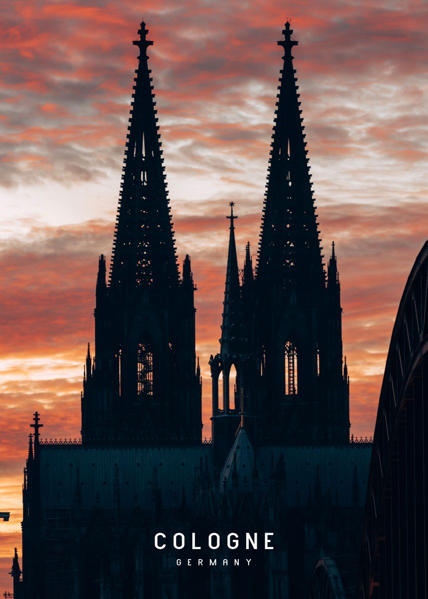 'Cologne ' Poster, picture, metal print, paint by Famous City | Displate