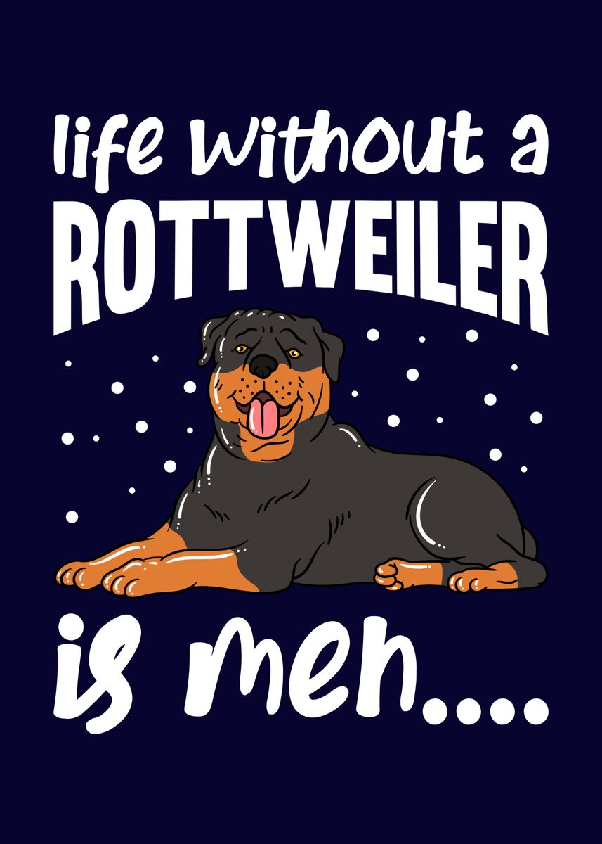 'Funny Rottweiler Dog' Poster, picture, metal print, paint by MzumO ...