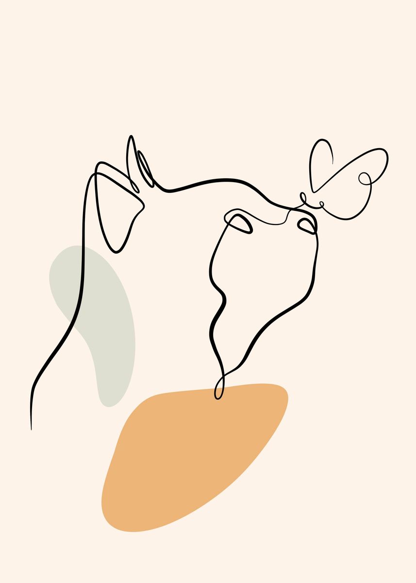 'Cat one line art' Poster by Mild pic | Displate