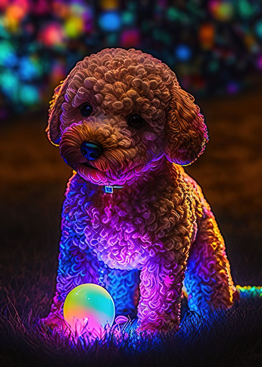 'dog poodle' Poster, picture, metal print, paint by deidrera cheal ...