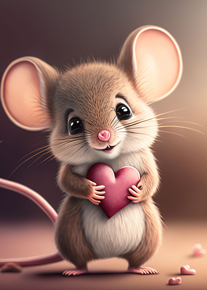 'cute mouse animal ' Poster, picture, metal print, paint by Eudora ...