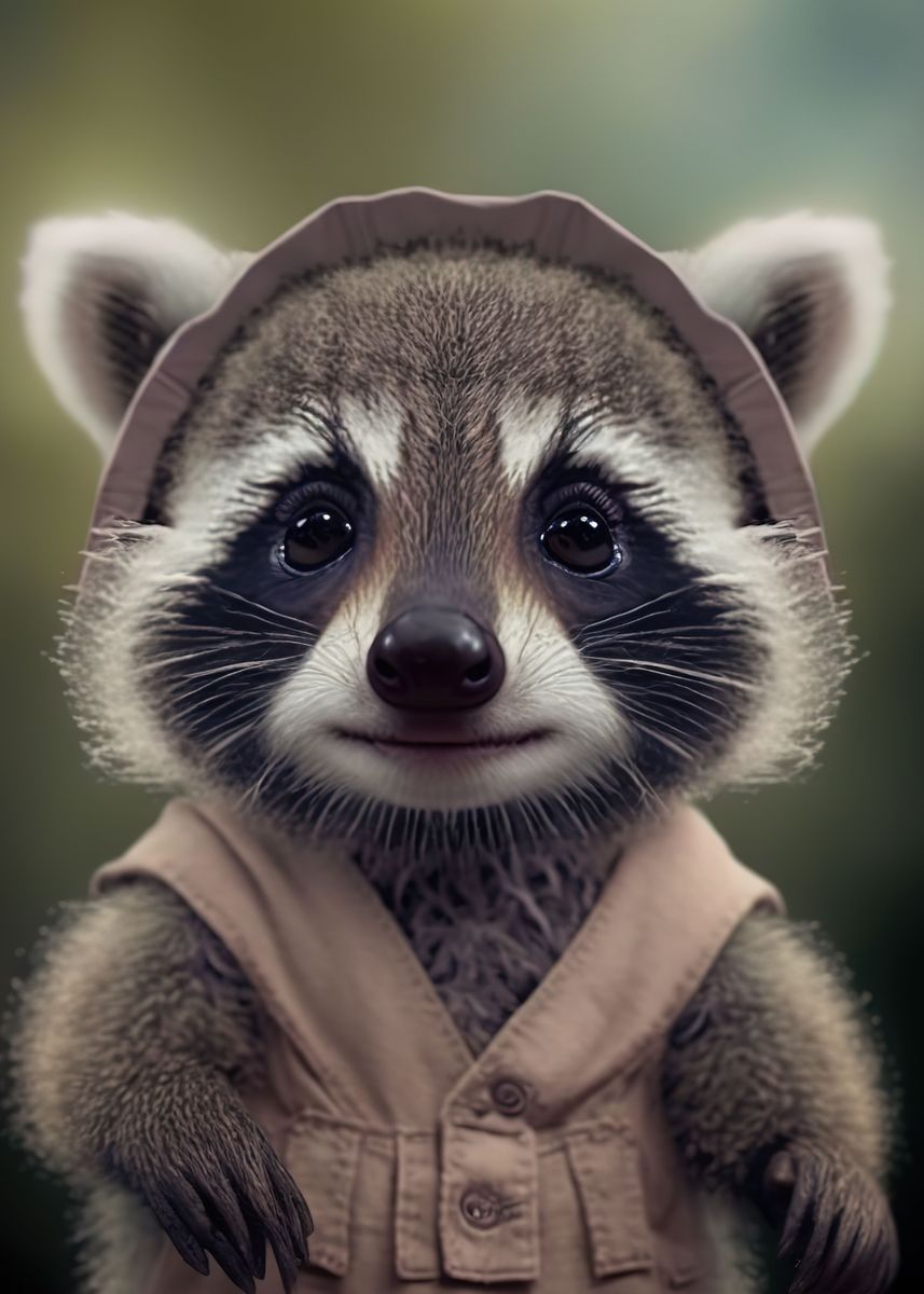 'cute raccoon ' Poster by DEMON SPACE | Displate