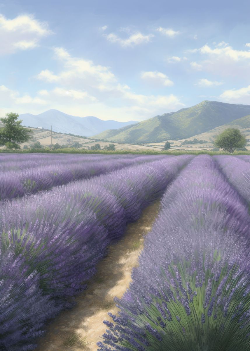 'Lavender Field' Poster, picture, metal print, paint by Morphic Prints ...
