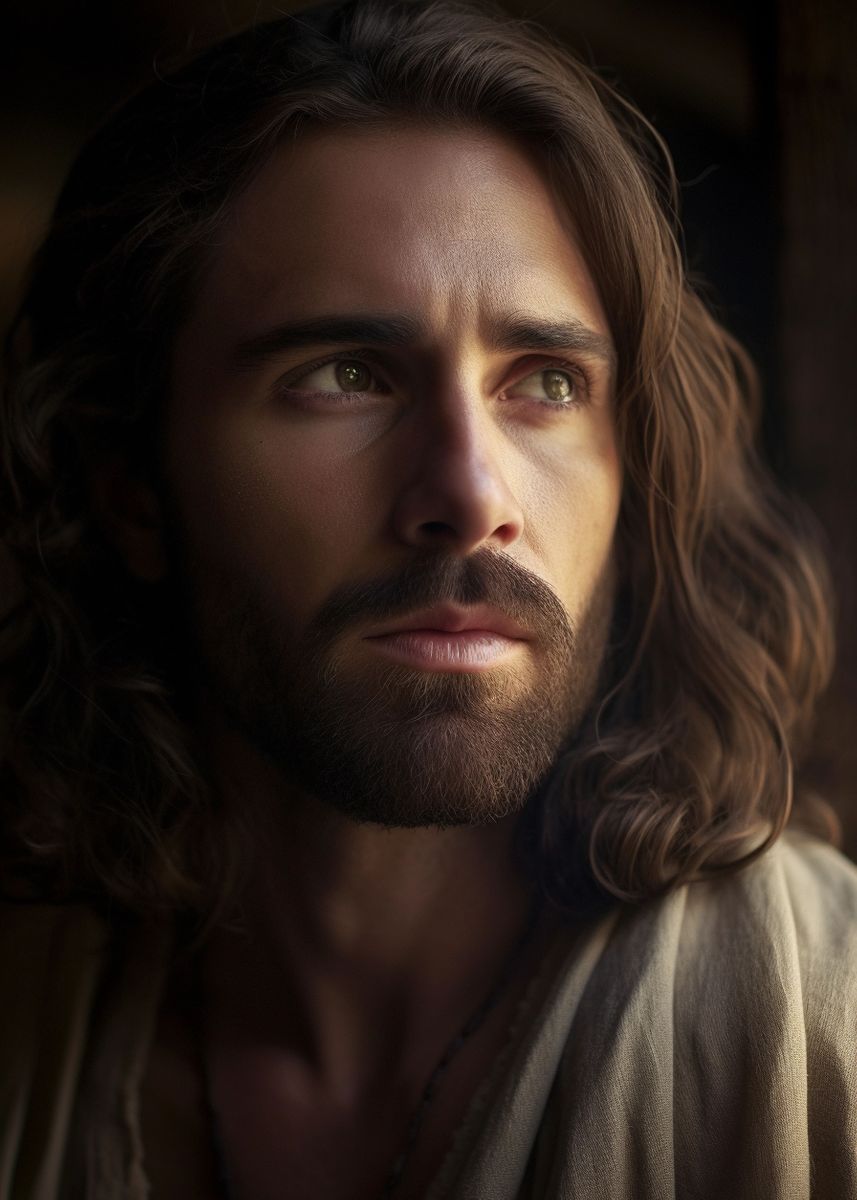 'Jesus Christ Portrait 15' Poster, picture, metal print, paint by ...