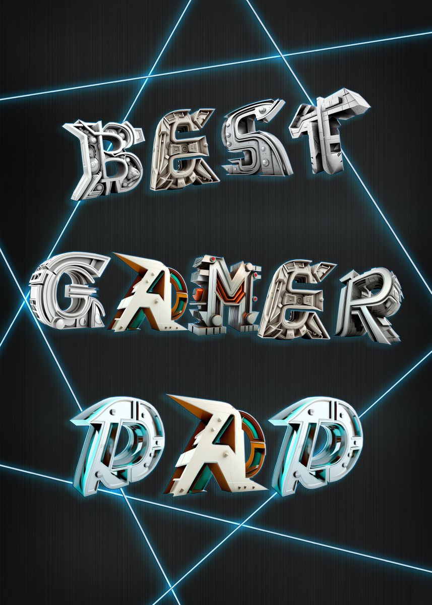 'Best Gamer Dad Robotic' Poster by XandYart | Displate