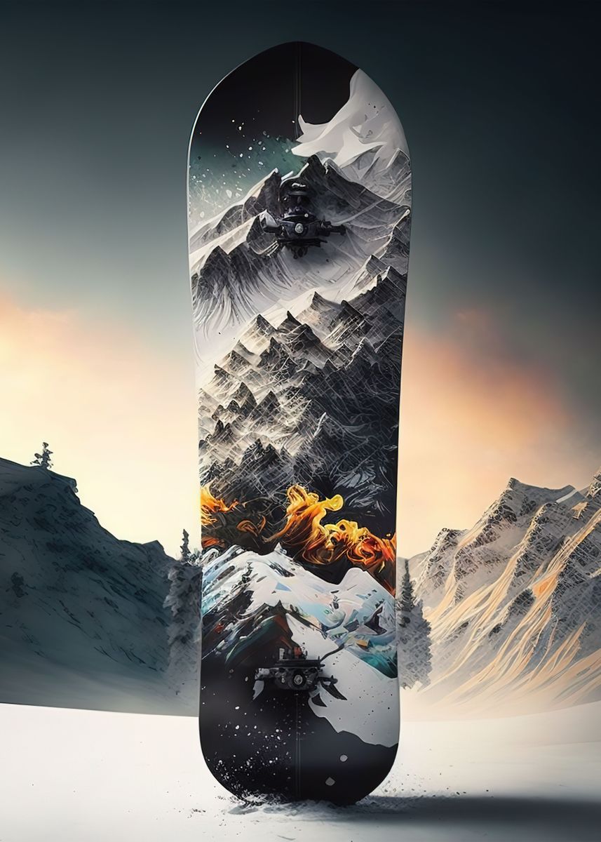'Snowboard' Poster, picture, metal print, paint by Anime Manga | Displate