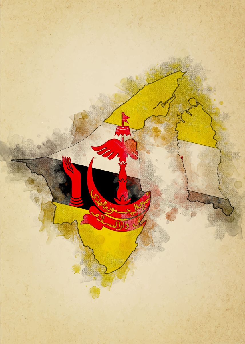 'Brunei' Poster, picture, metal print, paint by Eli Cassin | Displate
