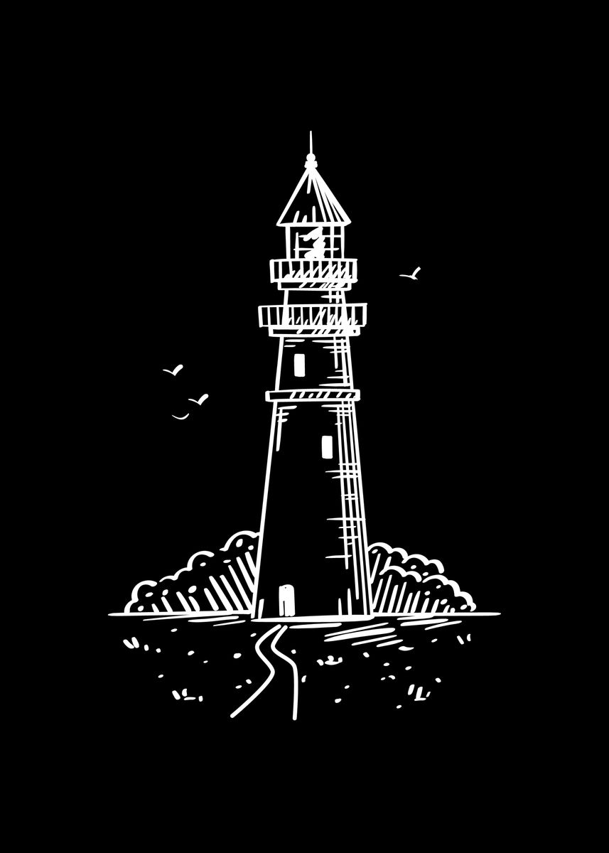 'Vintage Lighthouse' Poster, picture, metal print, paint by Mooon ...