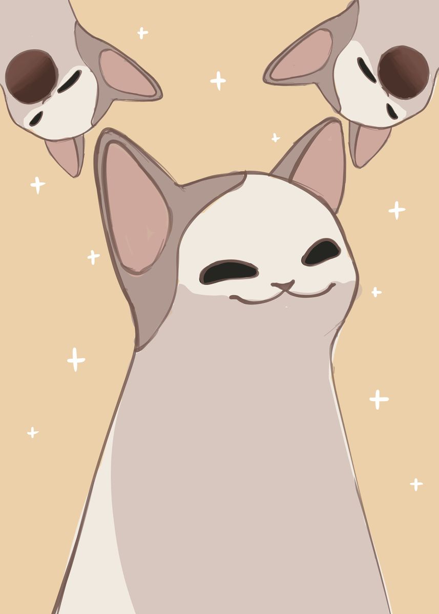 'pop cat cute' Poster, picture, metal print, paint by eunoia | Displate