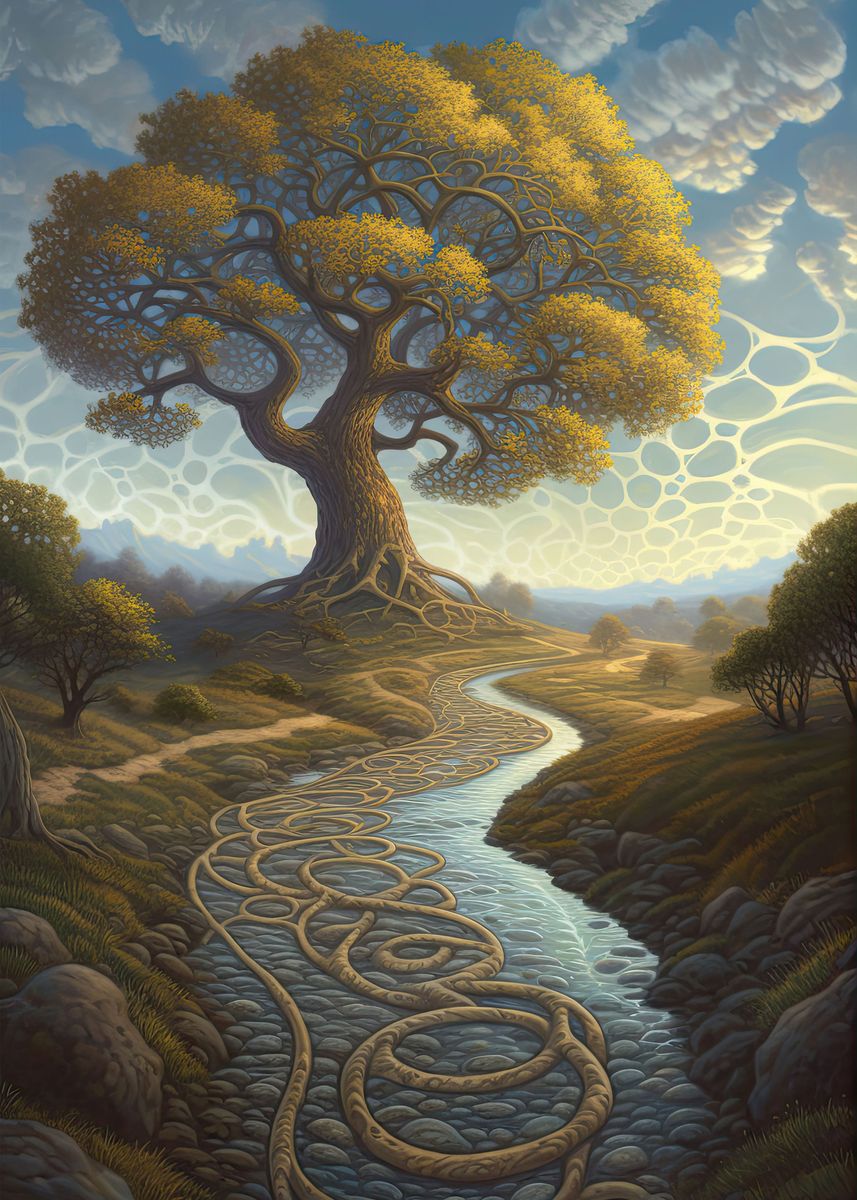 'River Painting' Poster, picture, metal print, paint by Cool Worker ...