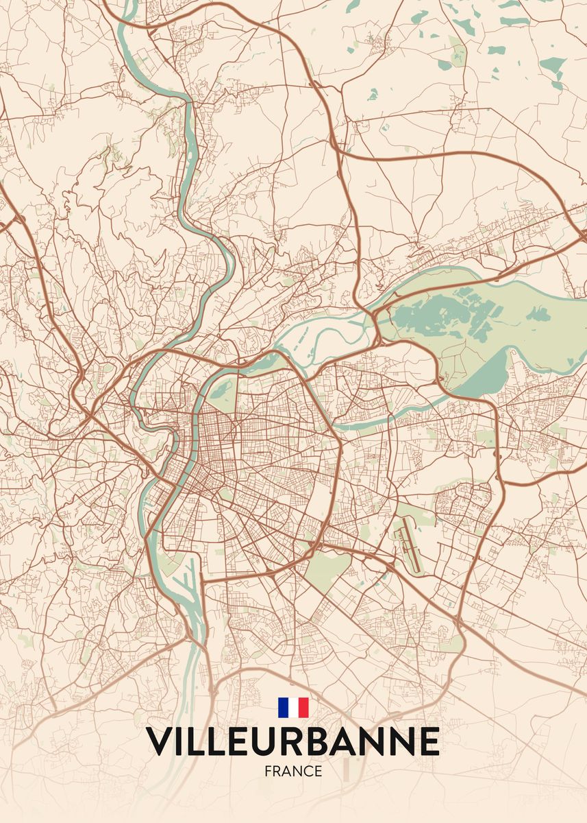 'Villeurbanne FR' Poster, picture, metal print, paint by IMR Designs ...