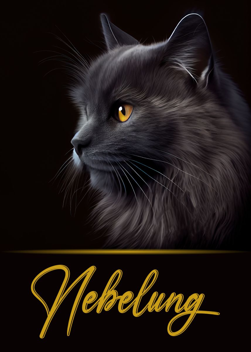 'Elegant Nebelung' Poster by Artistic Paradigms | Displate