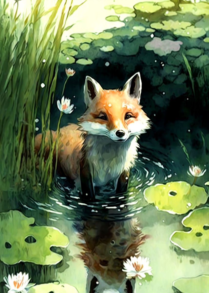 'Fox' Poster, picture, metal print, paint by set more | Displate