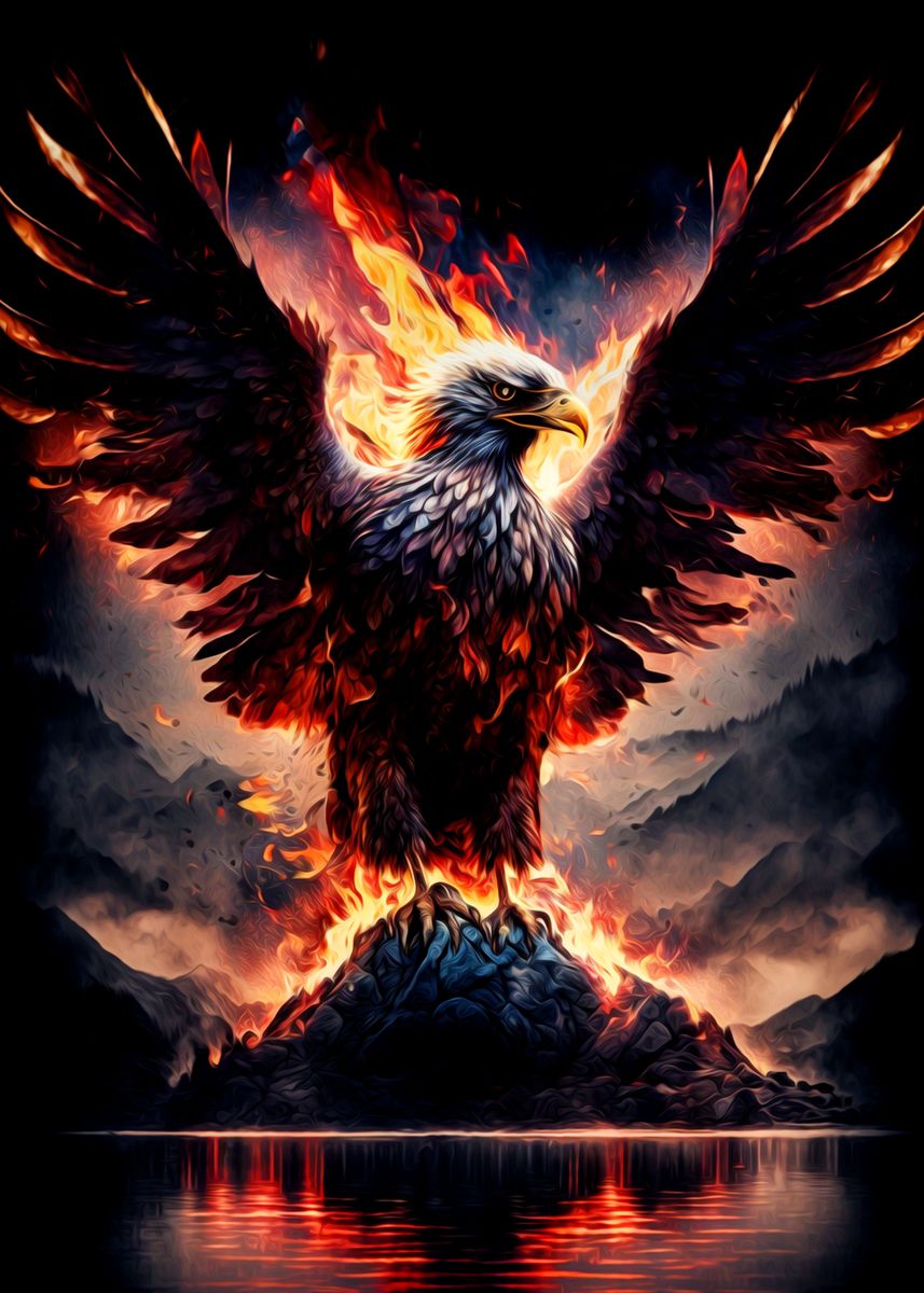 'Phoenix' Poster, picture, metal print, paint by Berry Hall | Displate