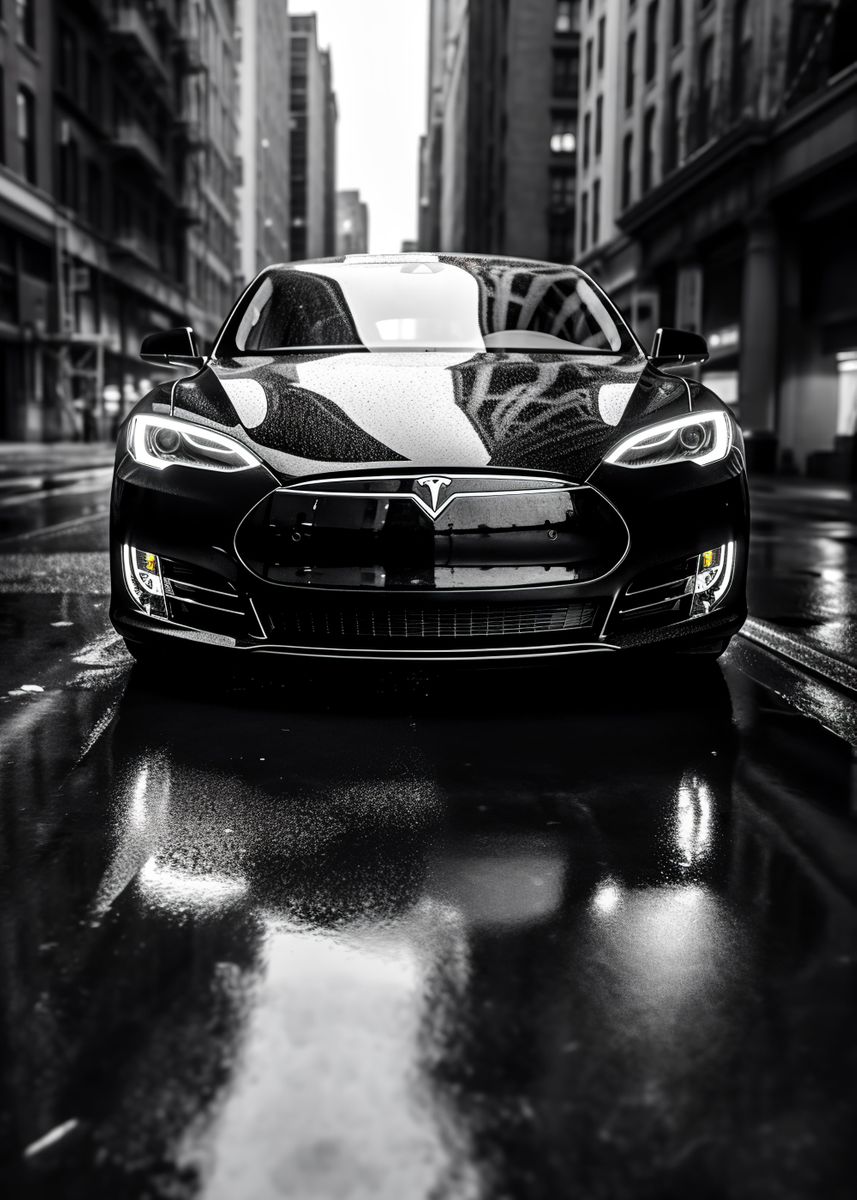 'Tesla Model S Plaid' Poster, picture, metal print, paint by MaluBobo ...