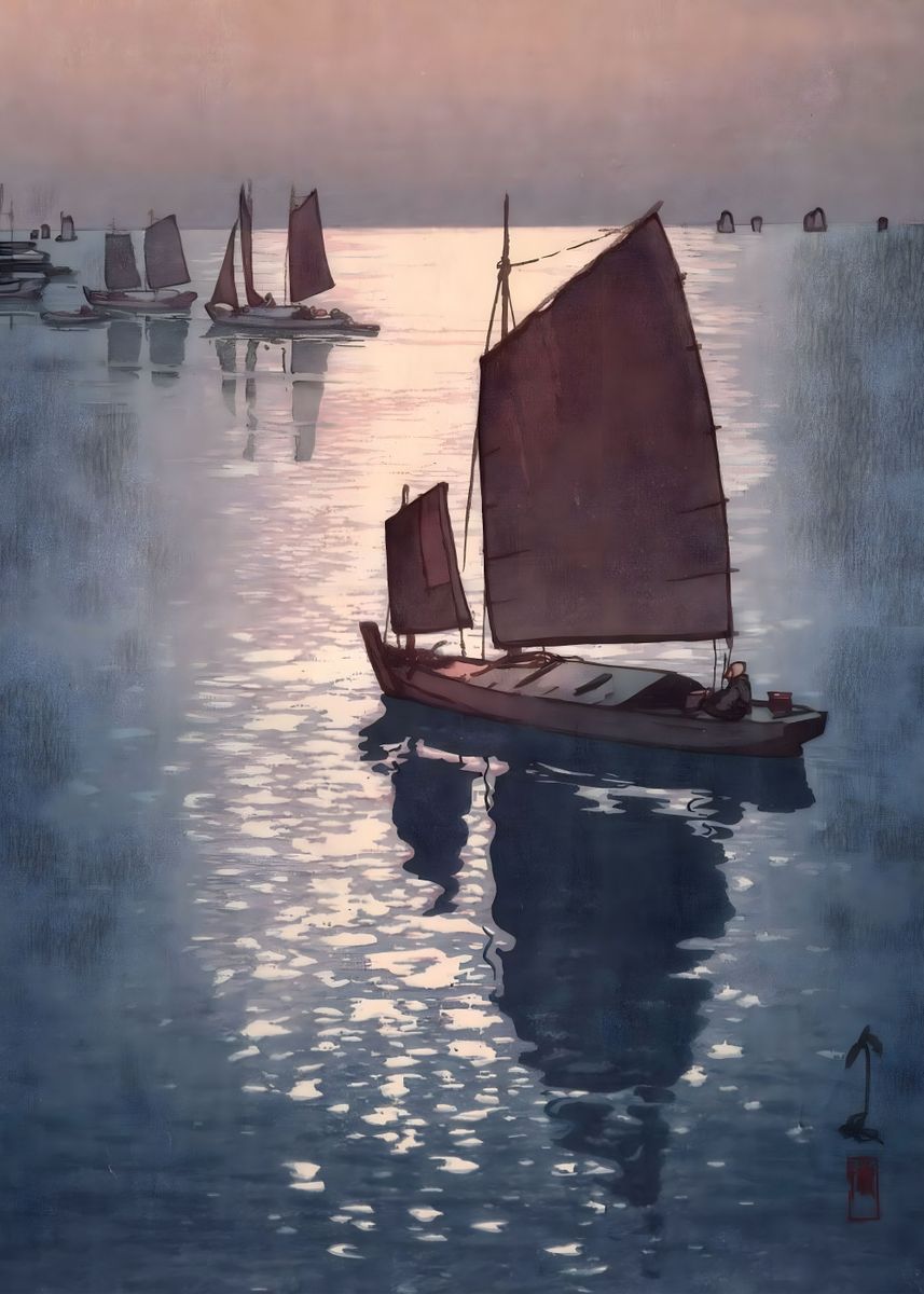 'Calm Wind' Poster, picture, metal print, paint by kagezami | Displate