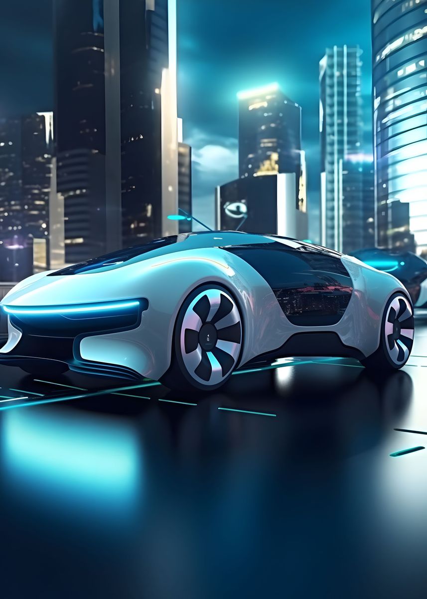 'Autonomous Car' Poster, picture, metal print, paint by David Godbehere ...