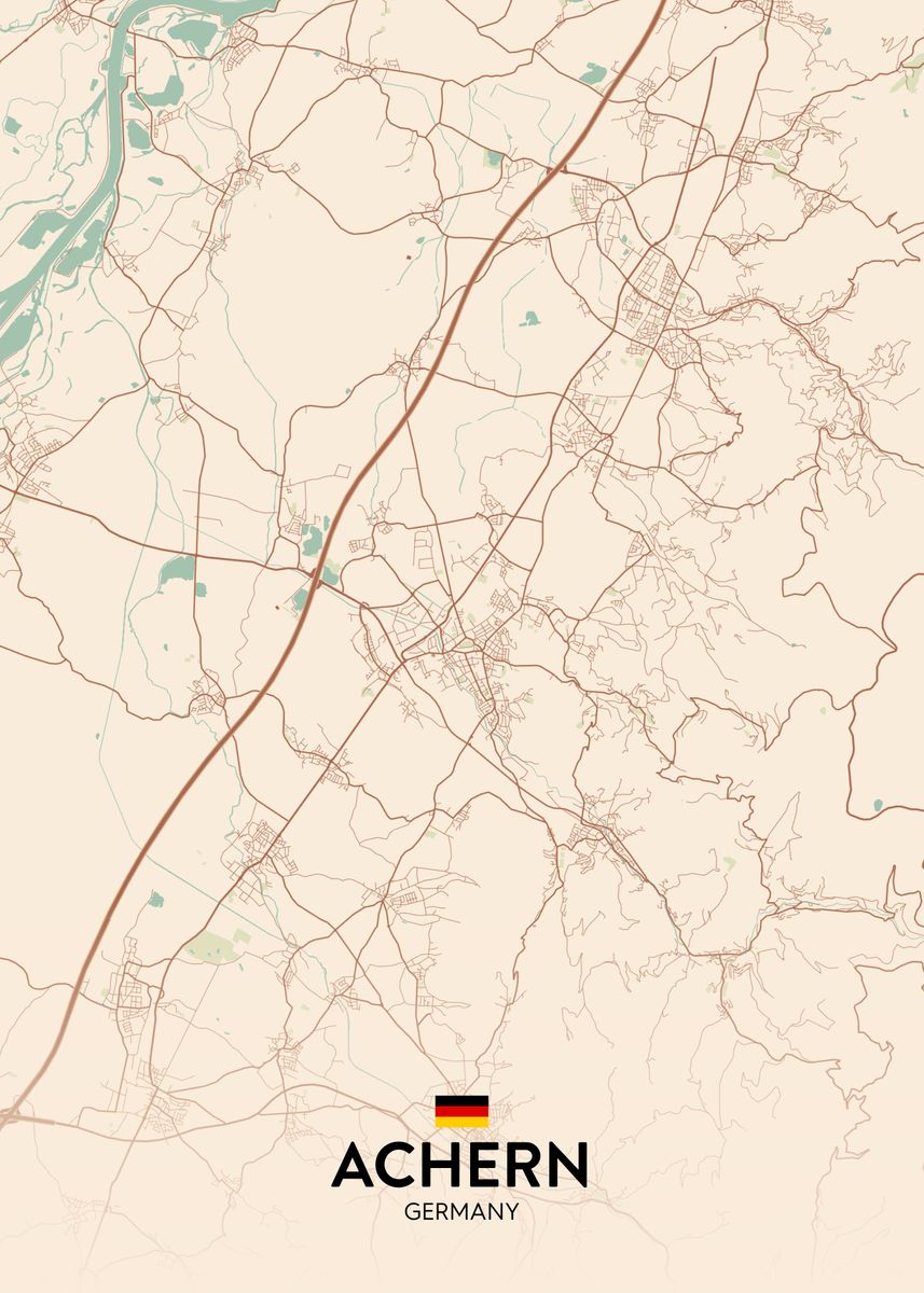 'Achern DE' Poster, picture, metal print, paint by IMR Designs | Displate