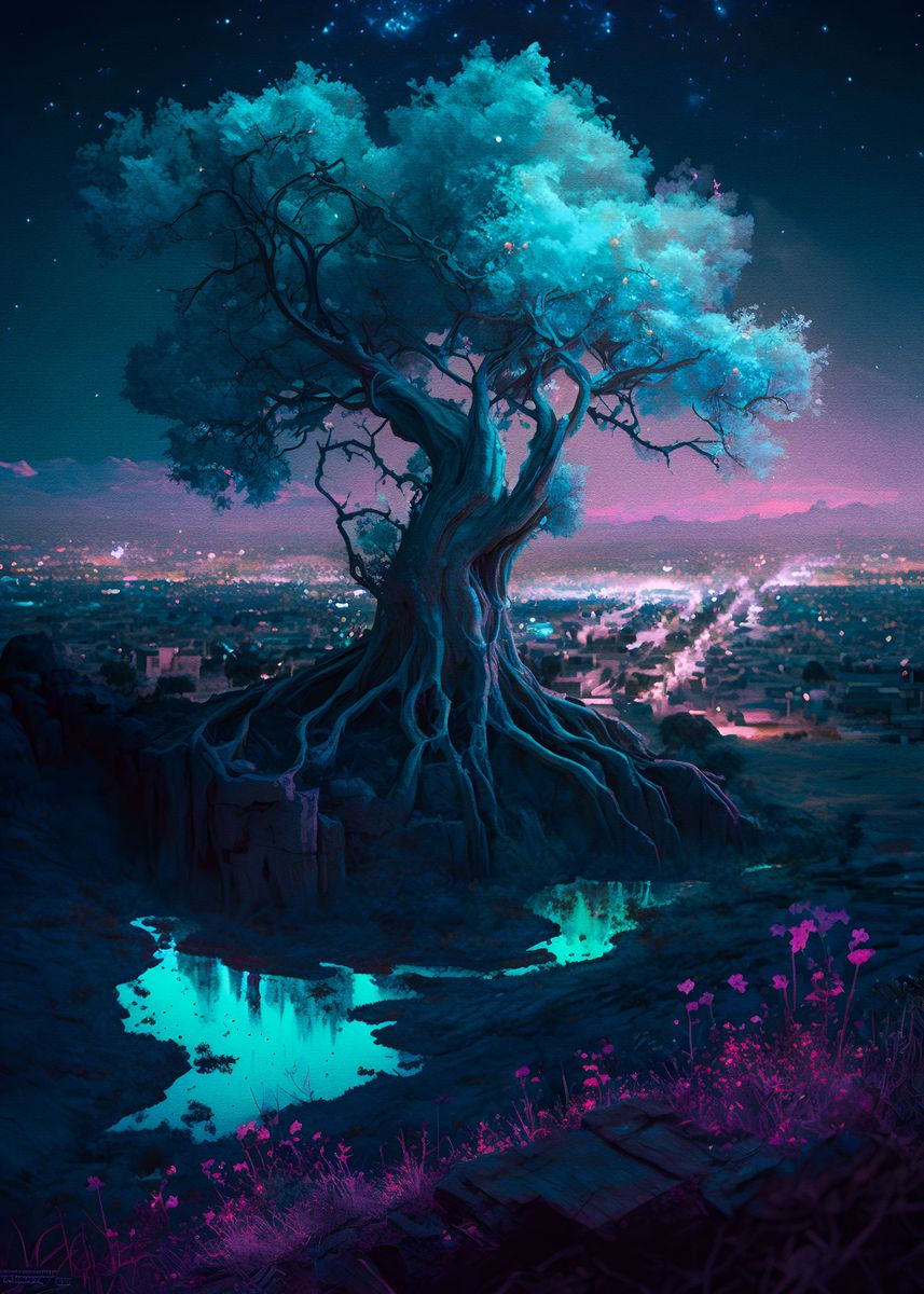 'Giant Old Tree' Poster, picture, metal print, paint by Muhammad Irsan ...