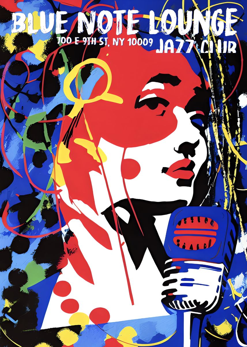 'Blue Note Jazz Club Poster' Poster, picture, metal print, paint by ...