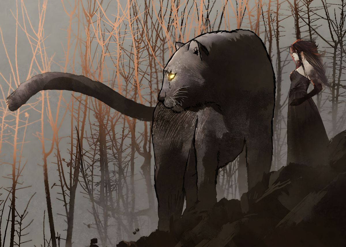 'Giant black panther' Poster by dwopp | Displate