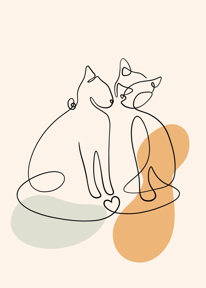 'Animal one line' Poster, picture, metal print, paint by Mild pic ...