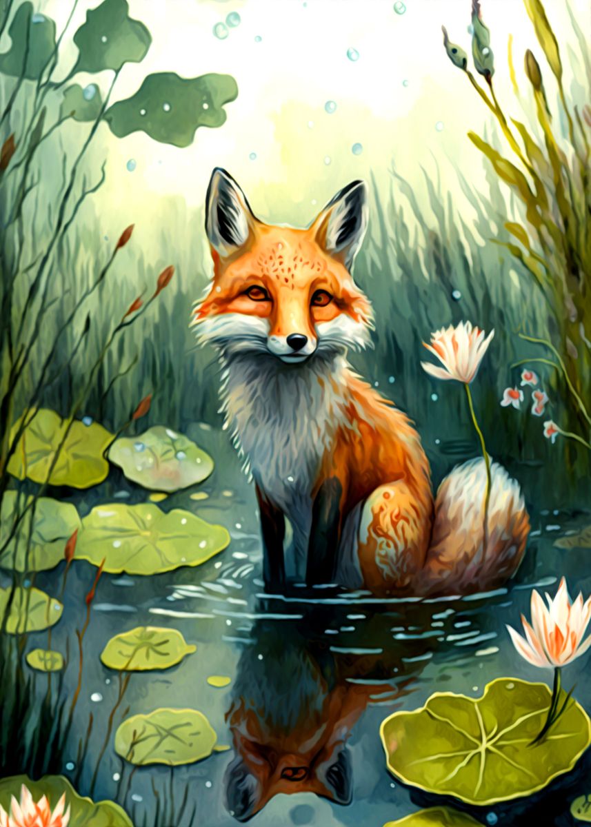 'Fox' Poster, picture, metal print, paint by set more | Displate
