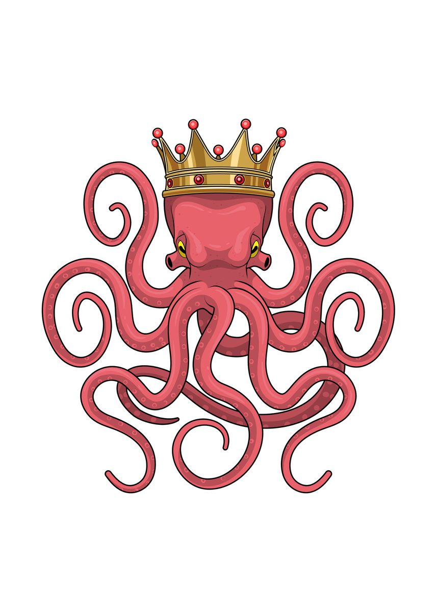 'Octopus King Crown' Poster, picture, metal print, paint by Markus ...