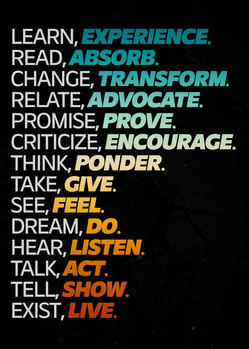 'Life Quote' Poster, picture, metal print, paint by Mr Penguin | Displate