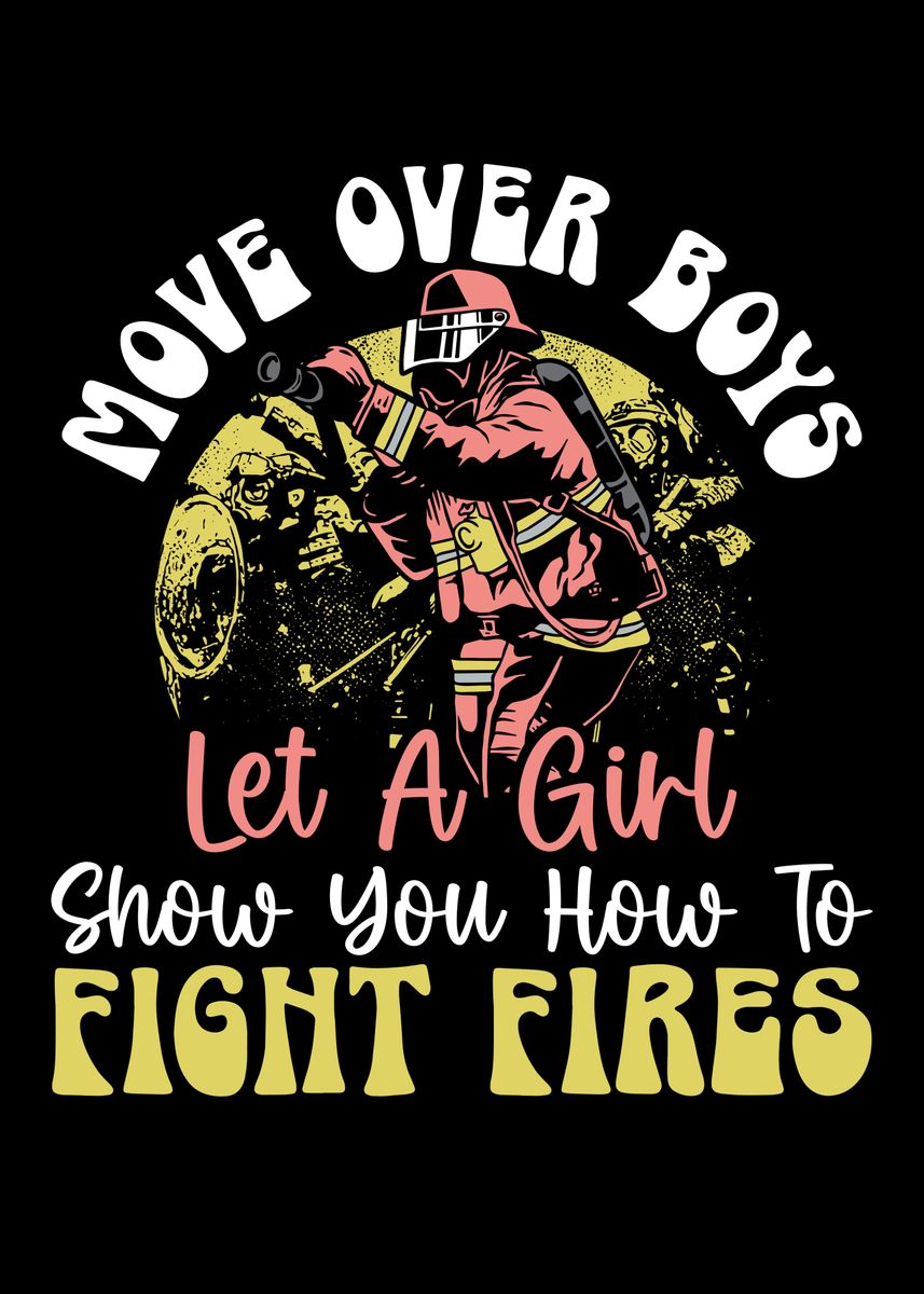 'Fireman Fire Rescue' Poster, picture, metal print, paint by NAO | Displate