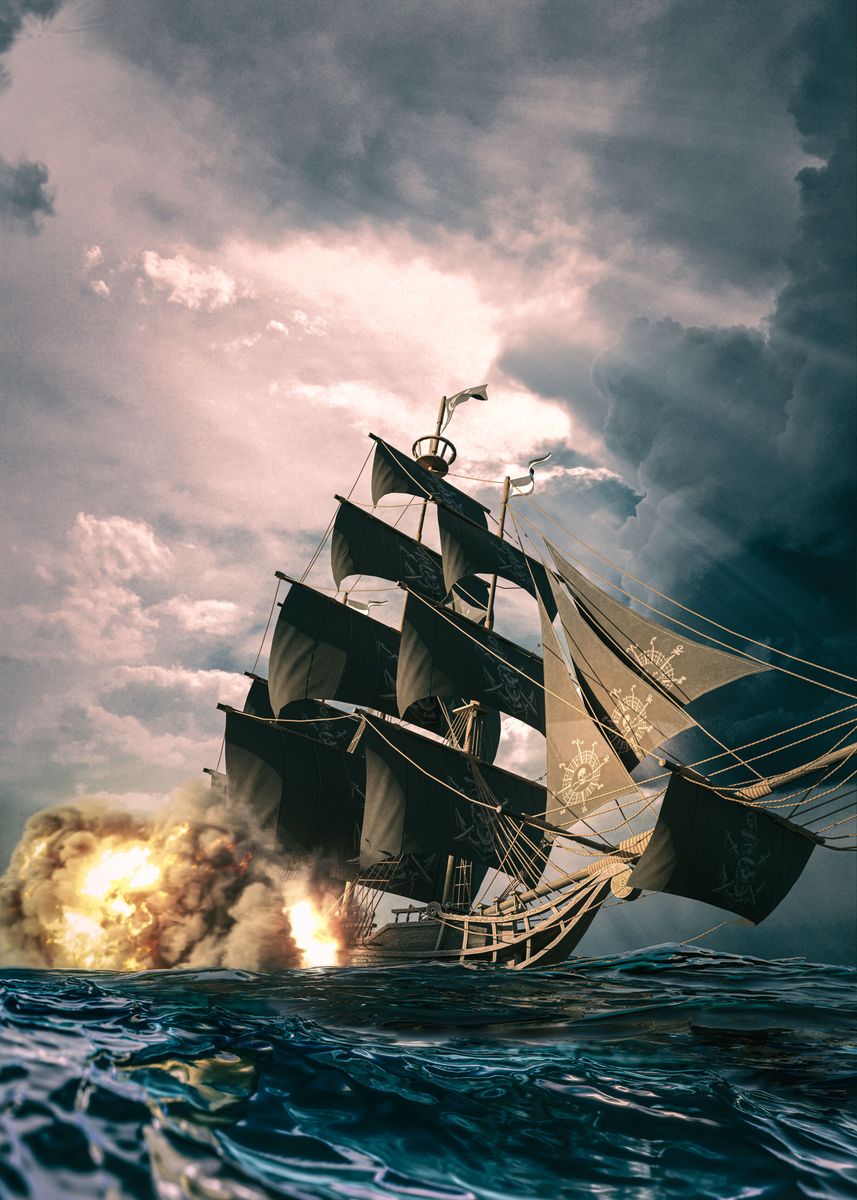 'Pirates' Poster, picture, metal print, paint by Wes Jones | Displate