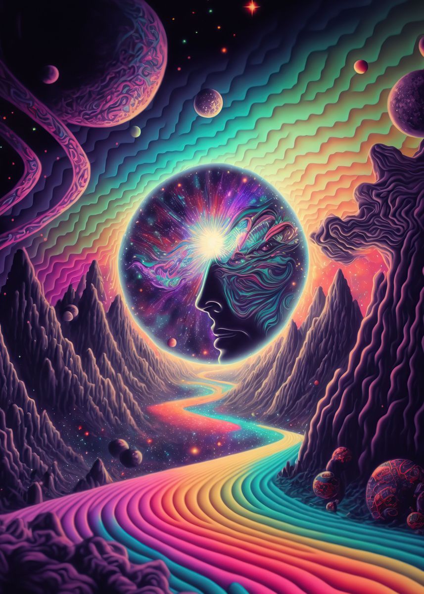 'Psychedelic' Poster, picture, metal print, paint by Silhouette Anime ...