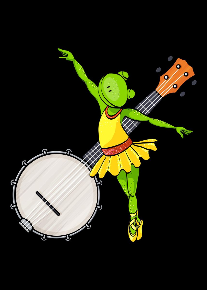 'Ballet Dancing Frog' Poster, picture, metal print, paint by ...