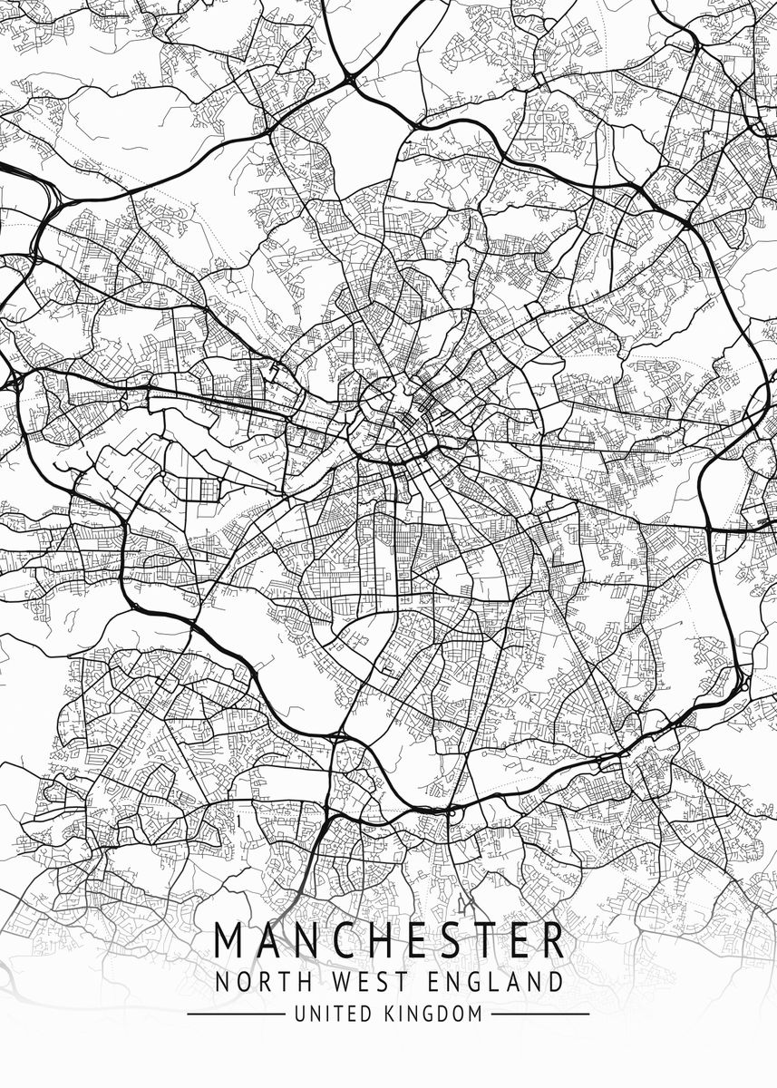 'Manchester UK City Map ' Poster by Gigi Bgm | Displate