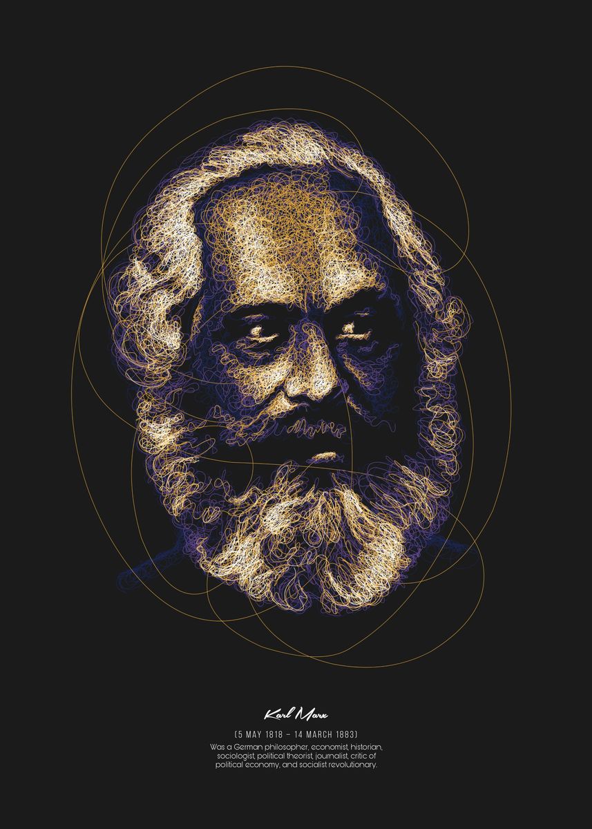'Karl Marx' Poster, picture, metal print, paint by Muh Aslan | Displate