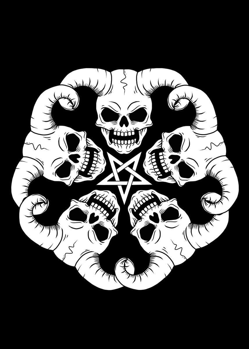 'Satanic Gift Men Pentagram' Poster, picture, metal print, paint by ...