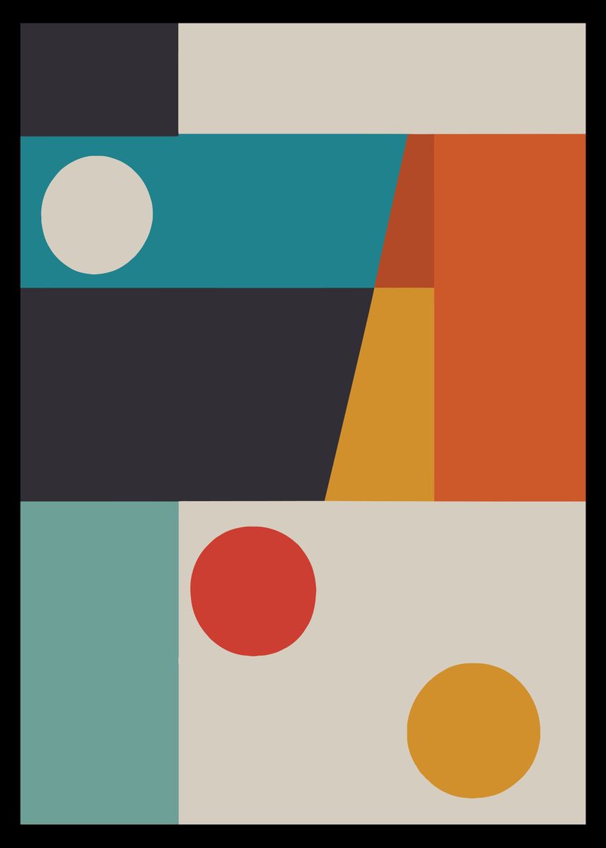 'Geometric Abstract' Poster, picture, metal print, paint by Nae | Displate