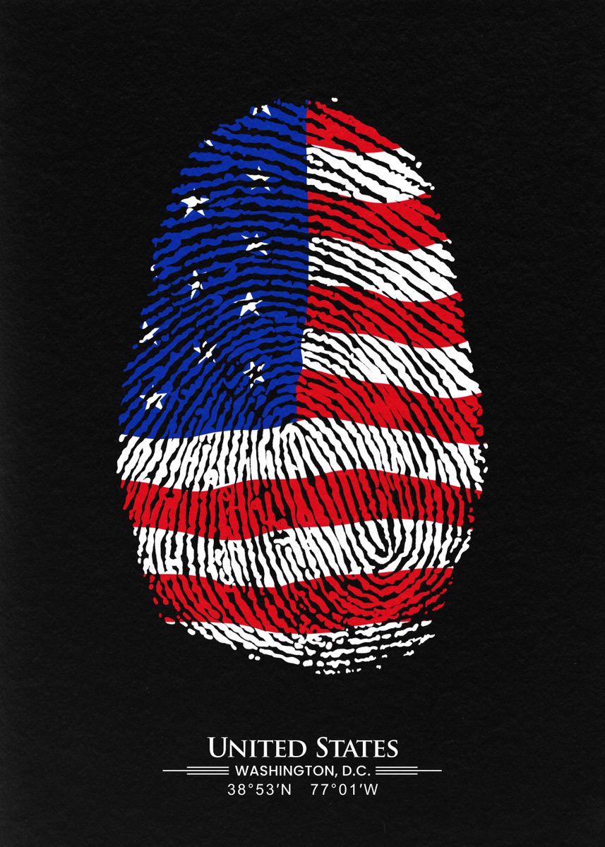 'us america finger flag' Poster, picture, metal print, paint by yunur ...