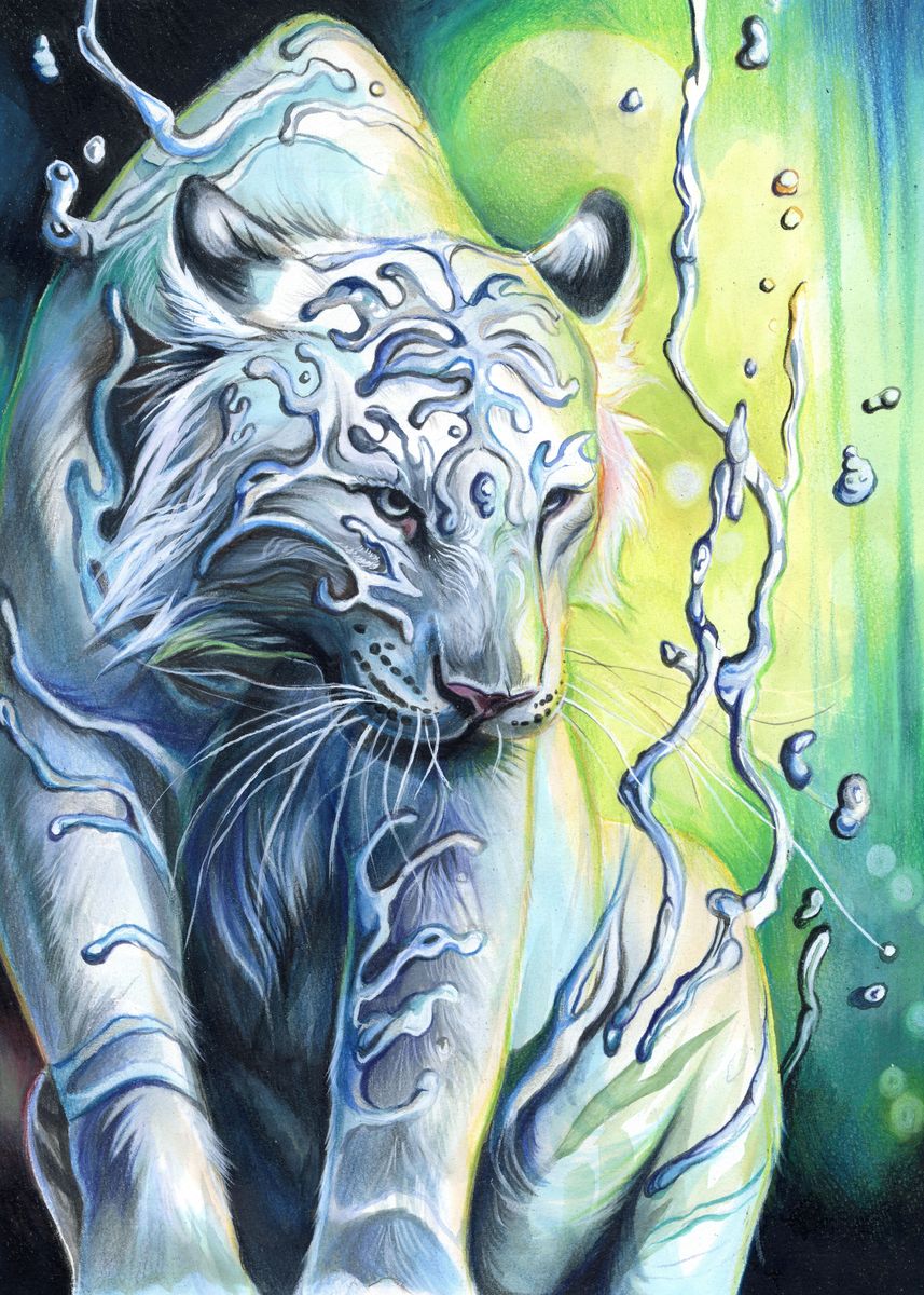 'Water Tiger' Poster by Katy Lipscomb | Displate