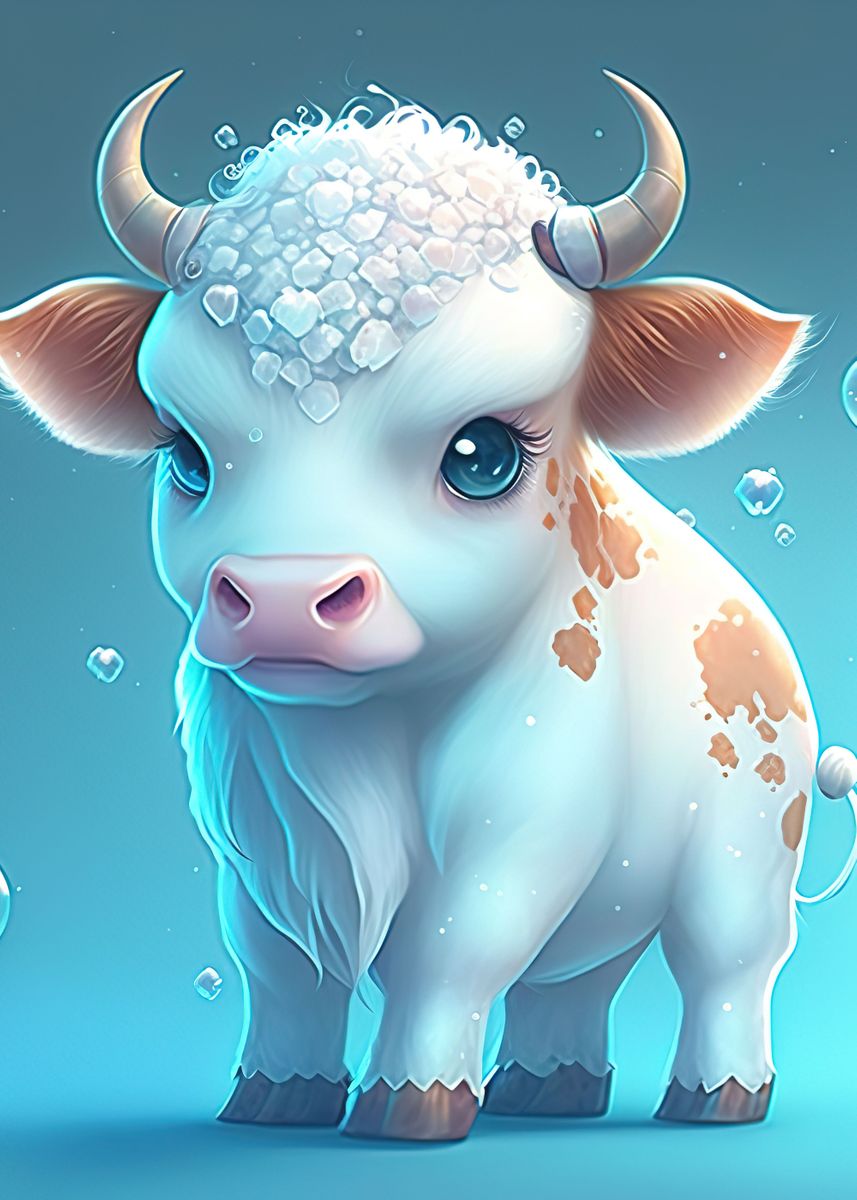 'cute bull' Poster by Jena | Displate