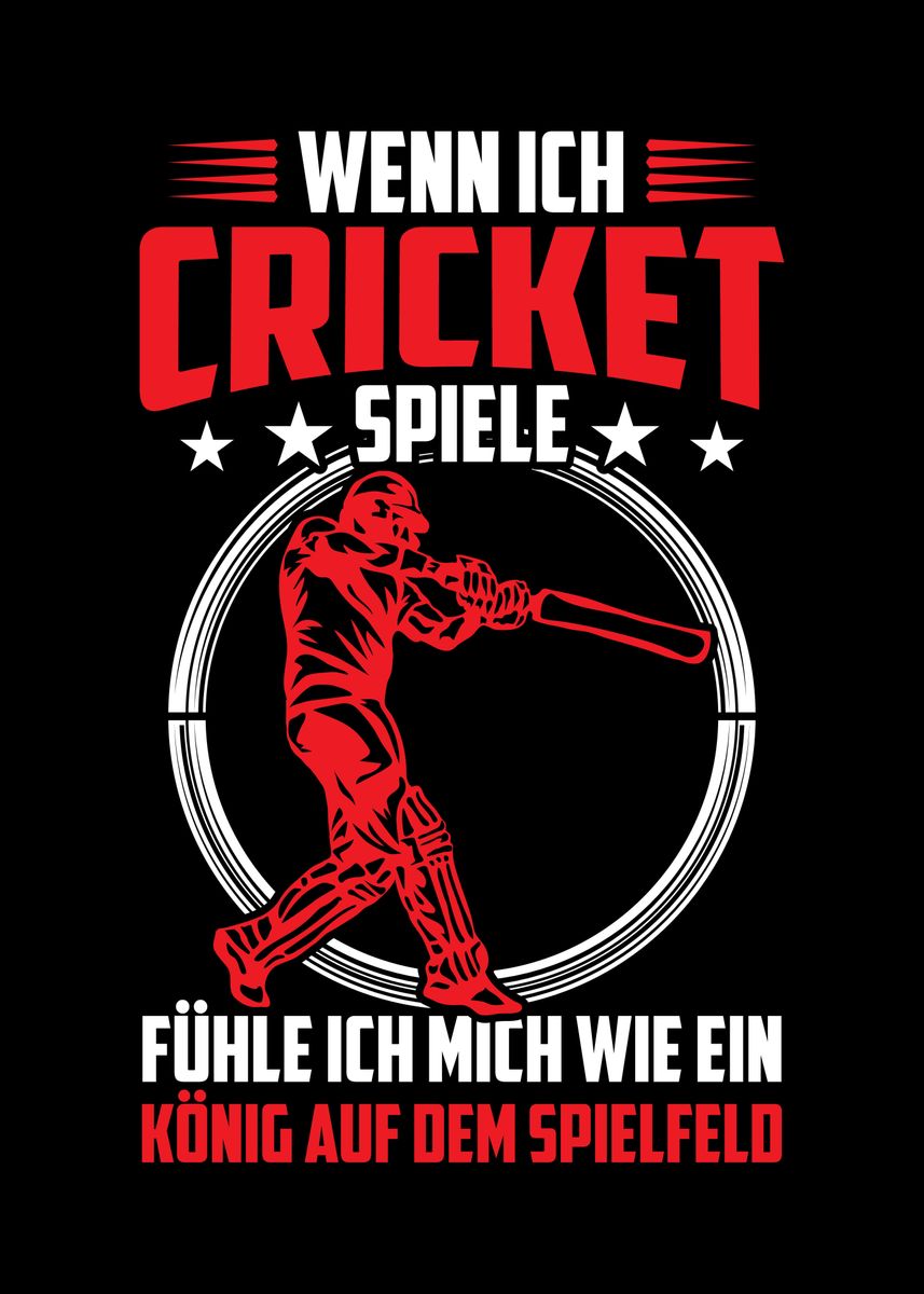 'When I play cricket I feel' Poster, picture, metal print, paint by ...